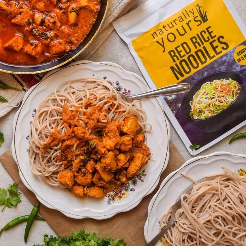 Naturally Yours Red Rice Noodles 180G - Ready in 5 mins, No Maida, No Junk.